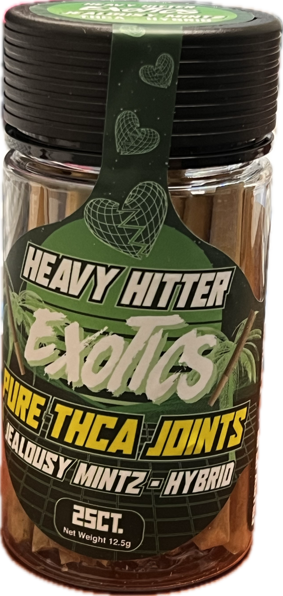 Heavy Hitter Exotics Pure THC-A Pre Rolls | 25 Count Jar – Nova Distro INC.