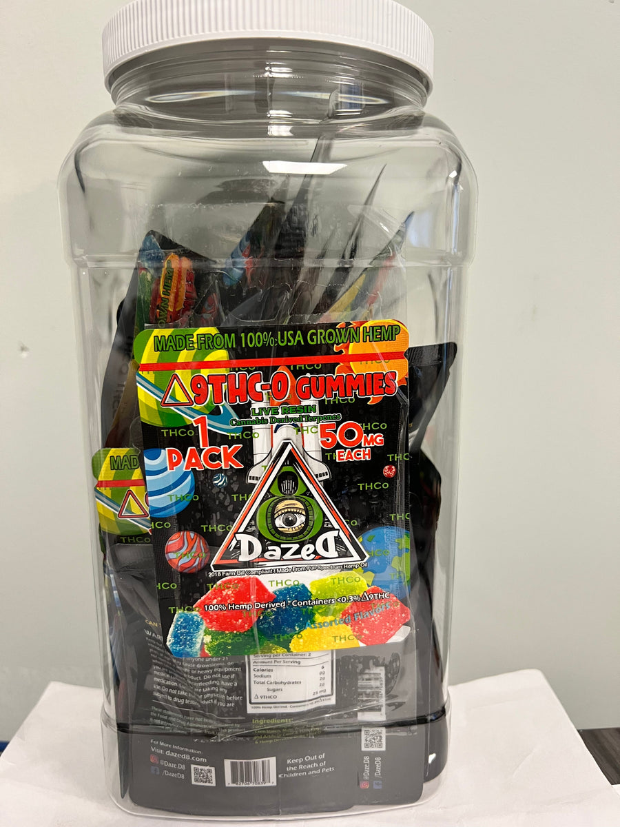Dazed8 Live Resin Delta 9 THC-O Gummies | 1 Pack | 50MG | 50 Count Jar ...